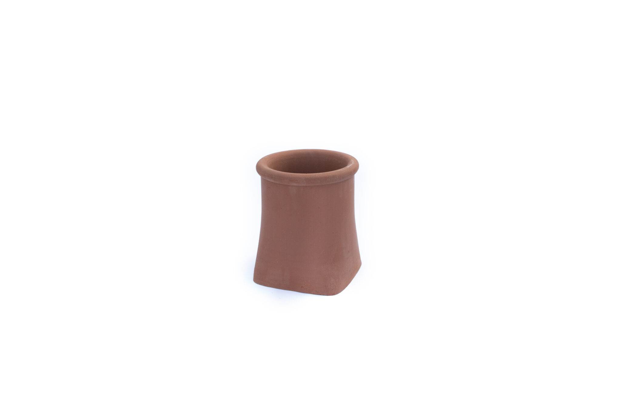 Roll Top Square Base High Chimney Pot (300mm Terracotta) - Topstak