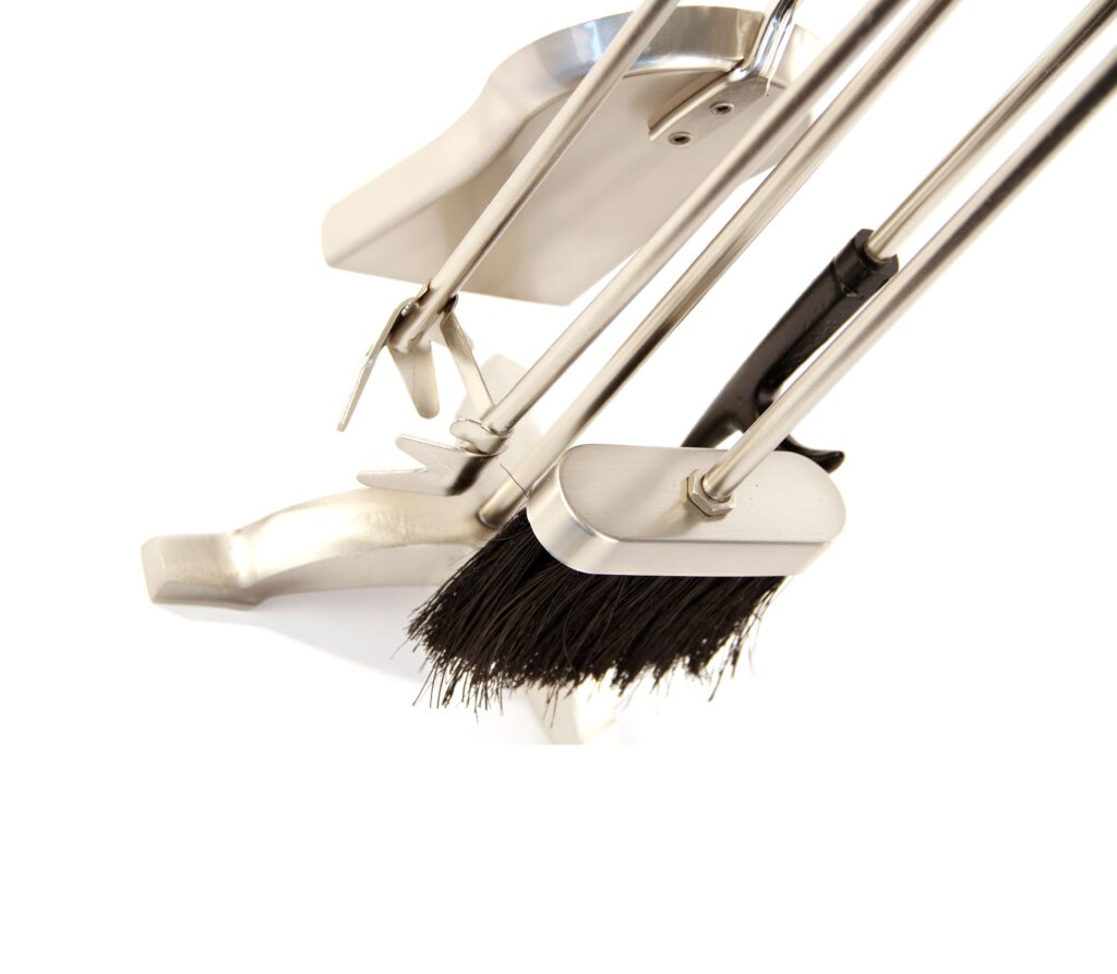 Loop Top Fireplace Tool Set - Pewter 25" High