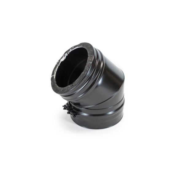 45° Bend - Schiedel ICS Twin Wall Flue -Black Powder Coated