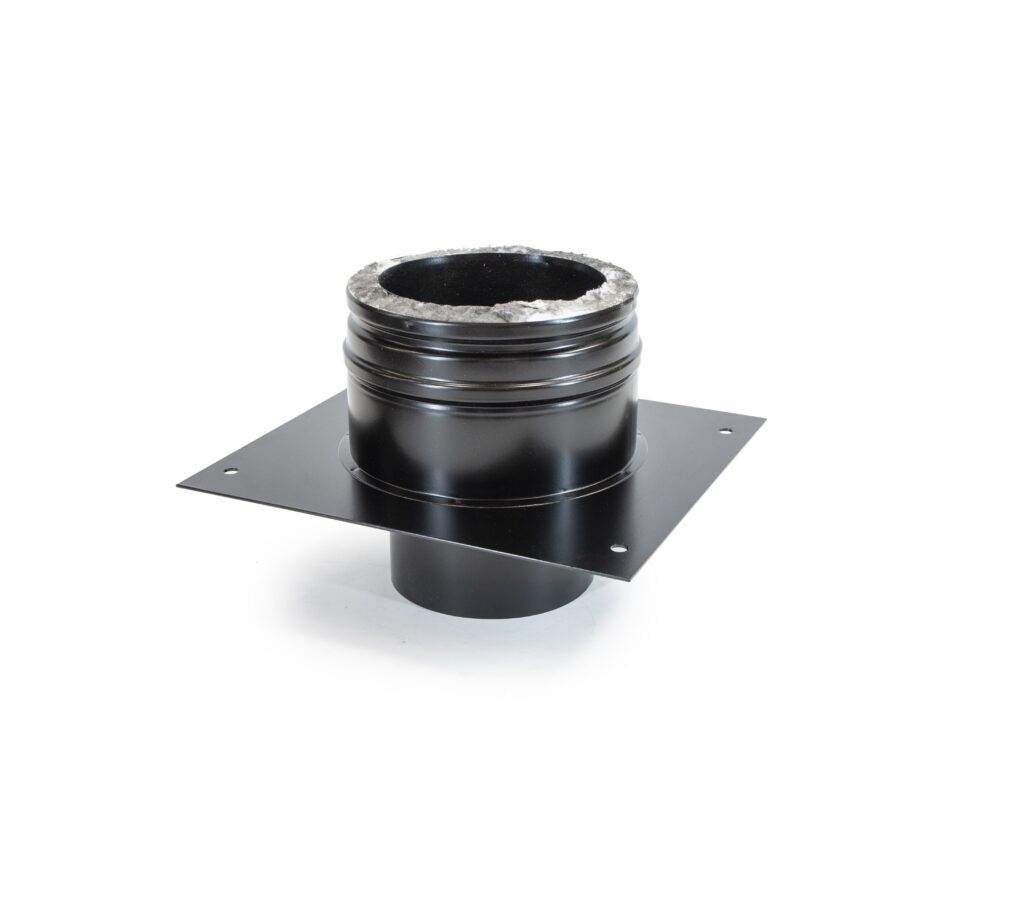 Anchor Plate - Schiedel ICS Twin Wall Flue - Black Powder Coated