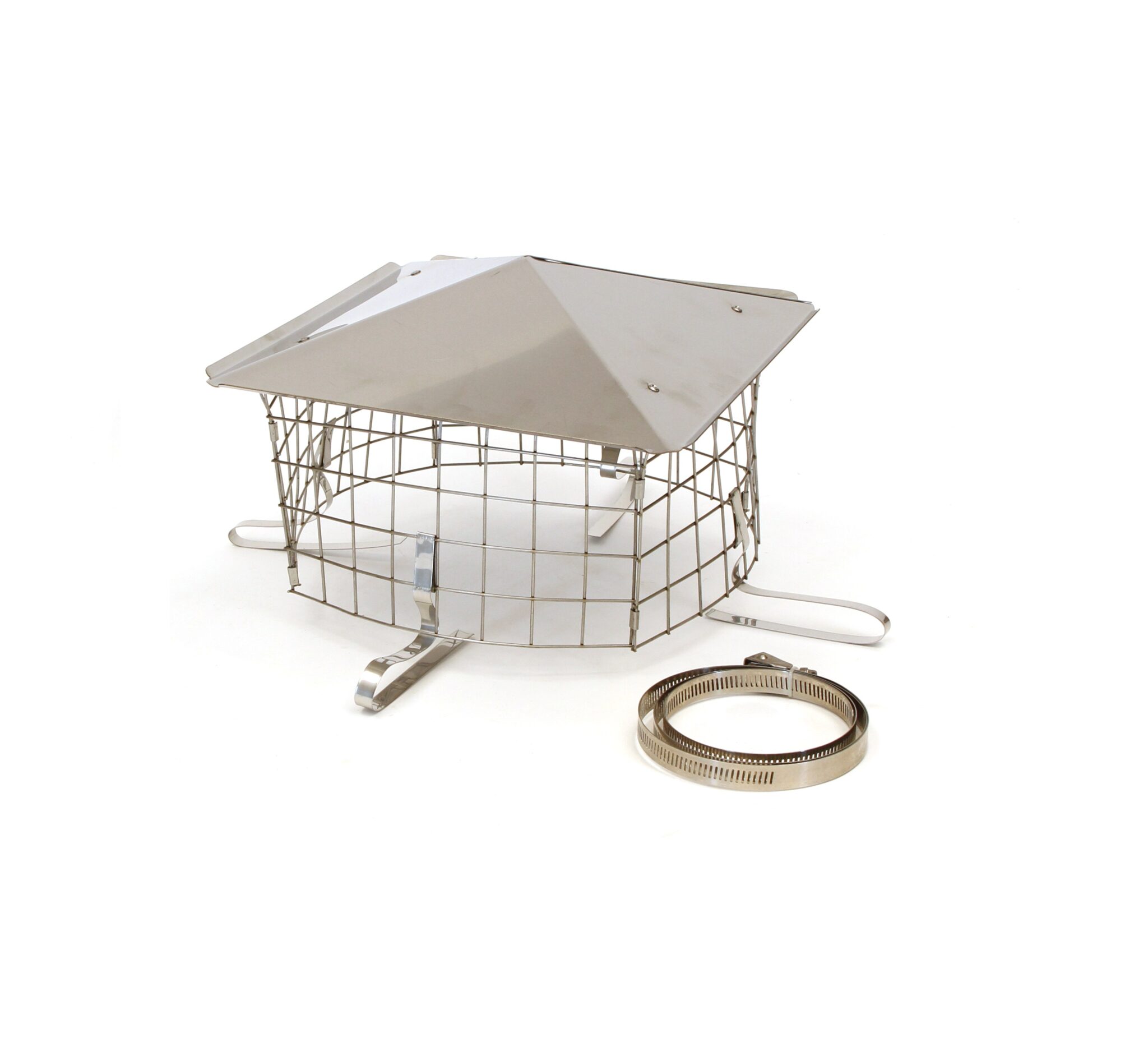 Stainless Steel Birdguard 25mm Mesh & Raincap 175-200mm Flue