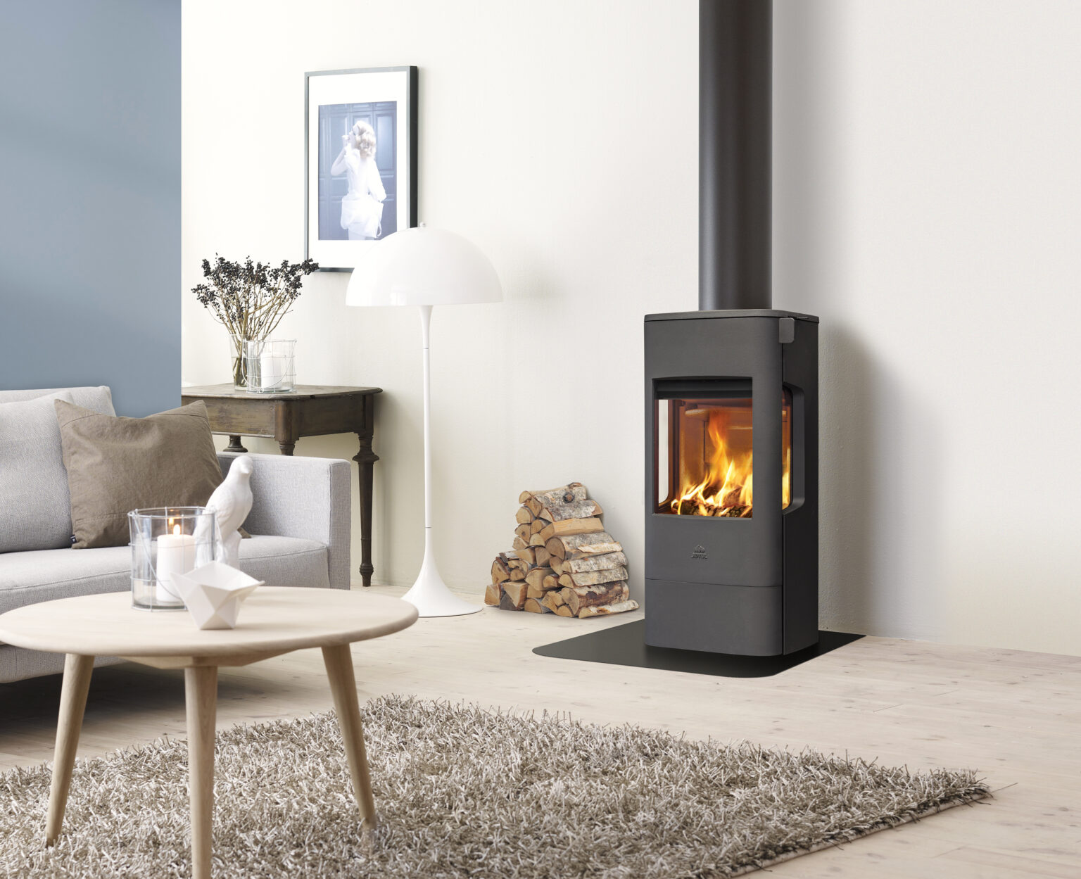 Jotul F305 Woodburner Stove Black with Logstore - Topstak