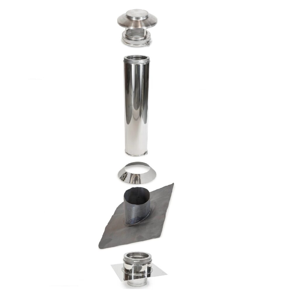 Chimney Roof Kit - Flexible Liner to Twin Wall (150mm internal, 200mm ...